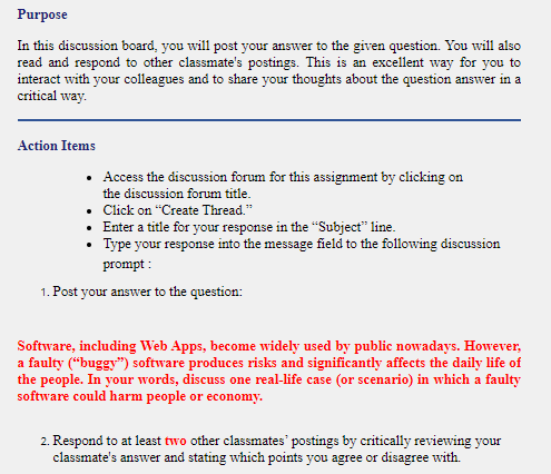 Respond to at least two other classmates’ postings by | Chegg.com