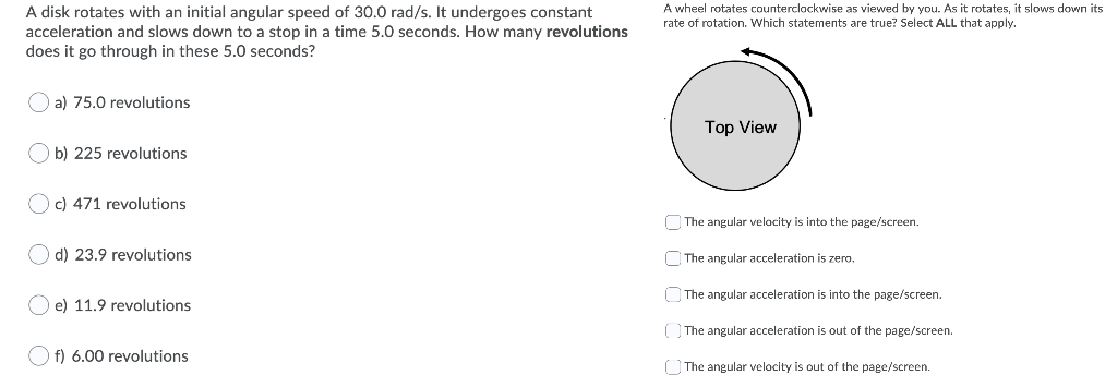Solved A wheel rotates counterclockwise as viewed by you. As | Chegg.com
