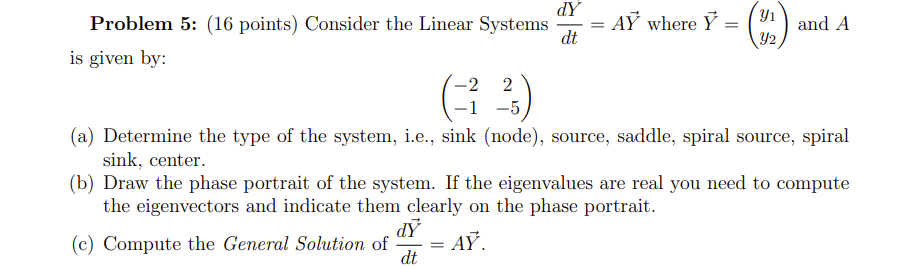 Solved Problem 5: (16 points) Consider the Linear Systems | Chegg.com Solved Problem 5: (16 points) Consider the Linear Systems | Chegg.com