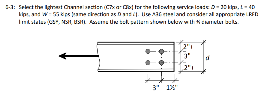 Solved 6-3: Select the lightest Channel section (C7x or C8x) | Chegg.com