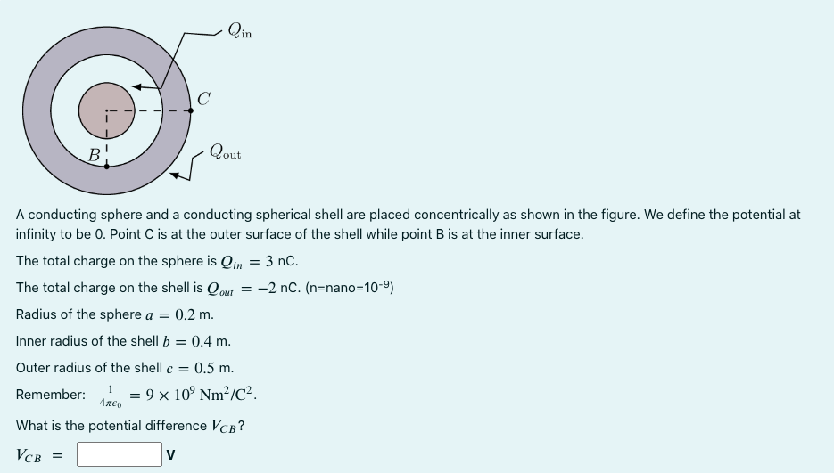 Solved A conducting sphere and a conducting spherical shell | Chegg.com