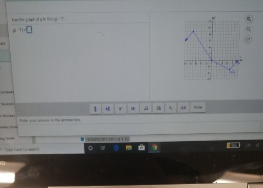 Solved Use the graph of g to find g-7) o-7)- ests Contents | Chegg.com