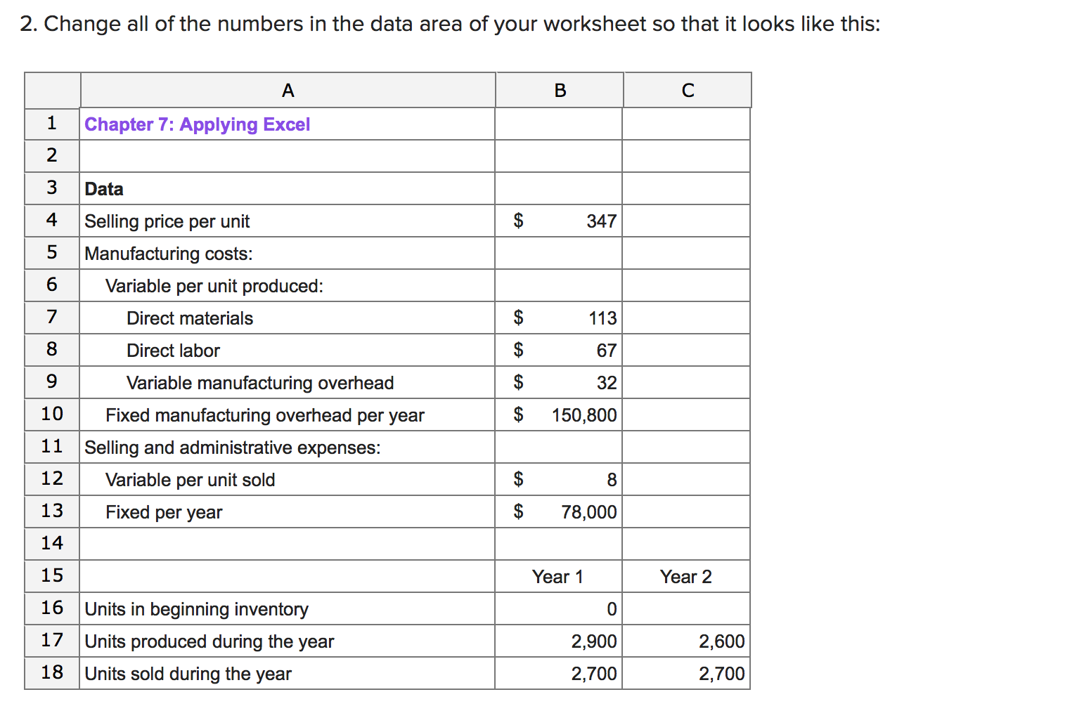 Solved ! Required information Chapter 7: Applying Excel Step | Chegg.com