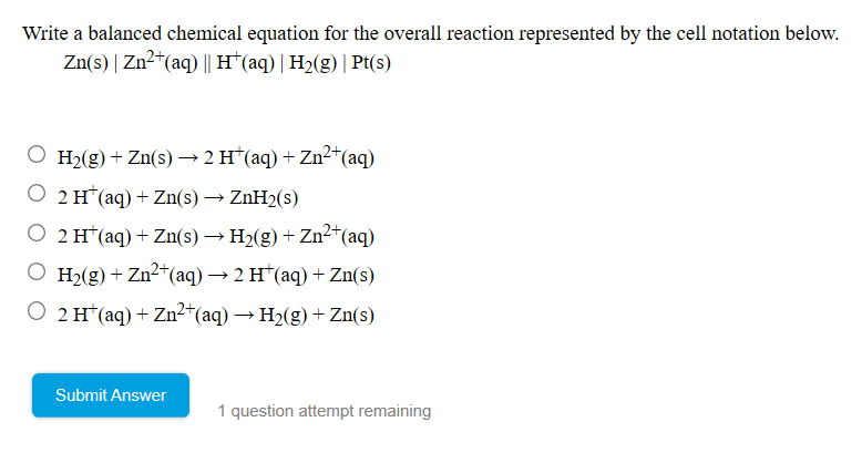 Solved Write a balanced chemical equation for the overall | Chegg.com
