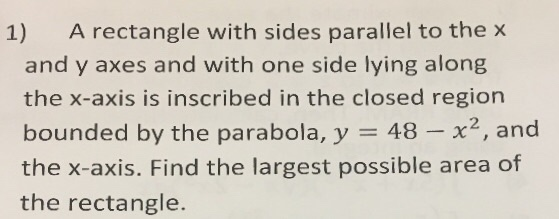 Solved 1) A rectangle with sides parallel to the x and y | Chegg.com