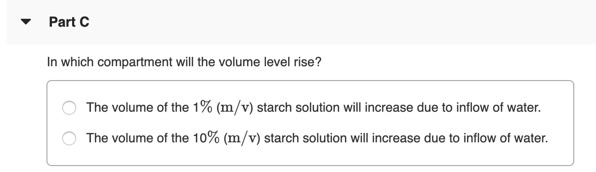 Solved A 10% (m/v) starch solution is separated from a 1 % | Chegg.com