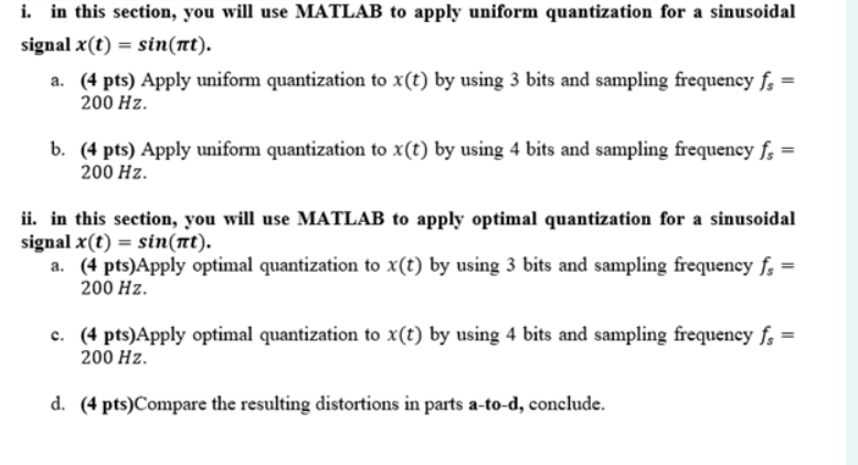 Solved i. in this section, you will use MATLAB to apply | Chegg.com
