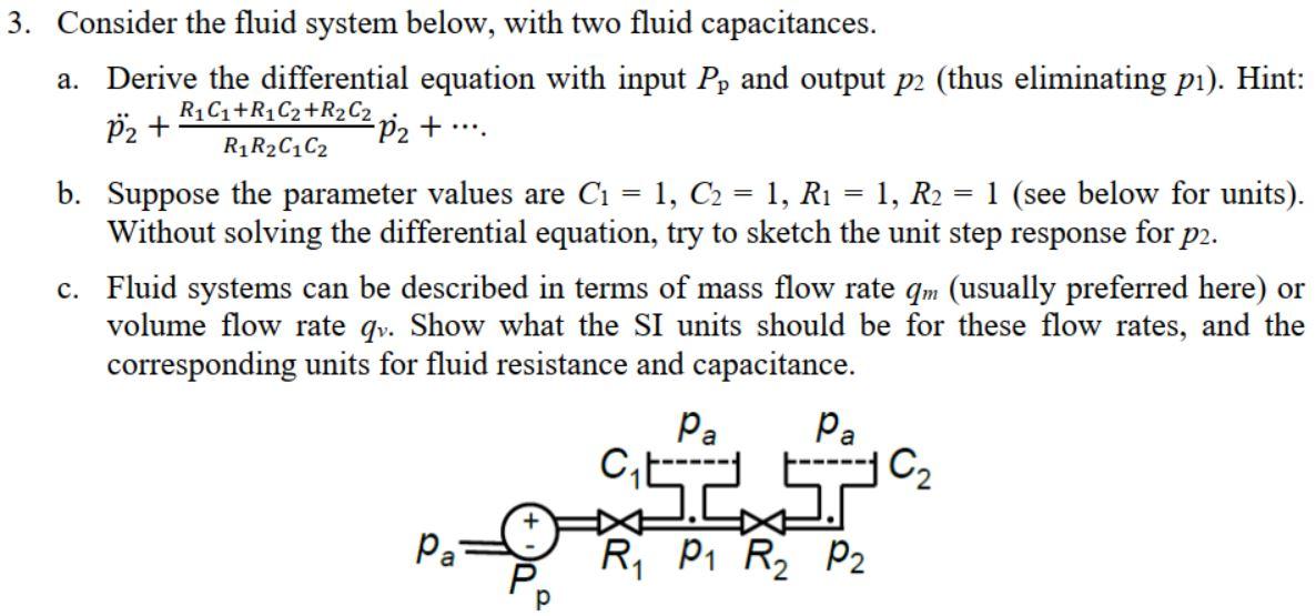 3. Consider the fluid system below, with two fluid | Chegg.com