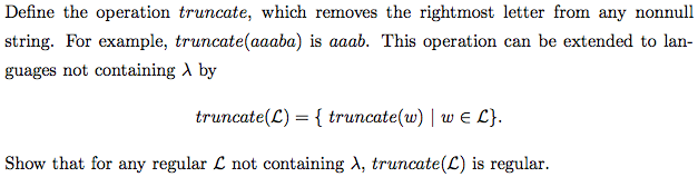 Solved Define the operation truncate, which removes the | Chegg.com