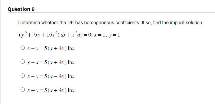 Solved Determine whether the DE has homogeneous | Chegg.com