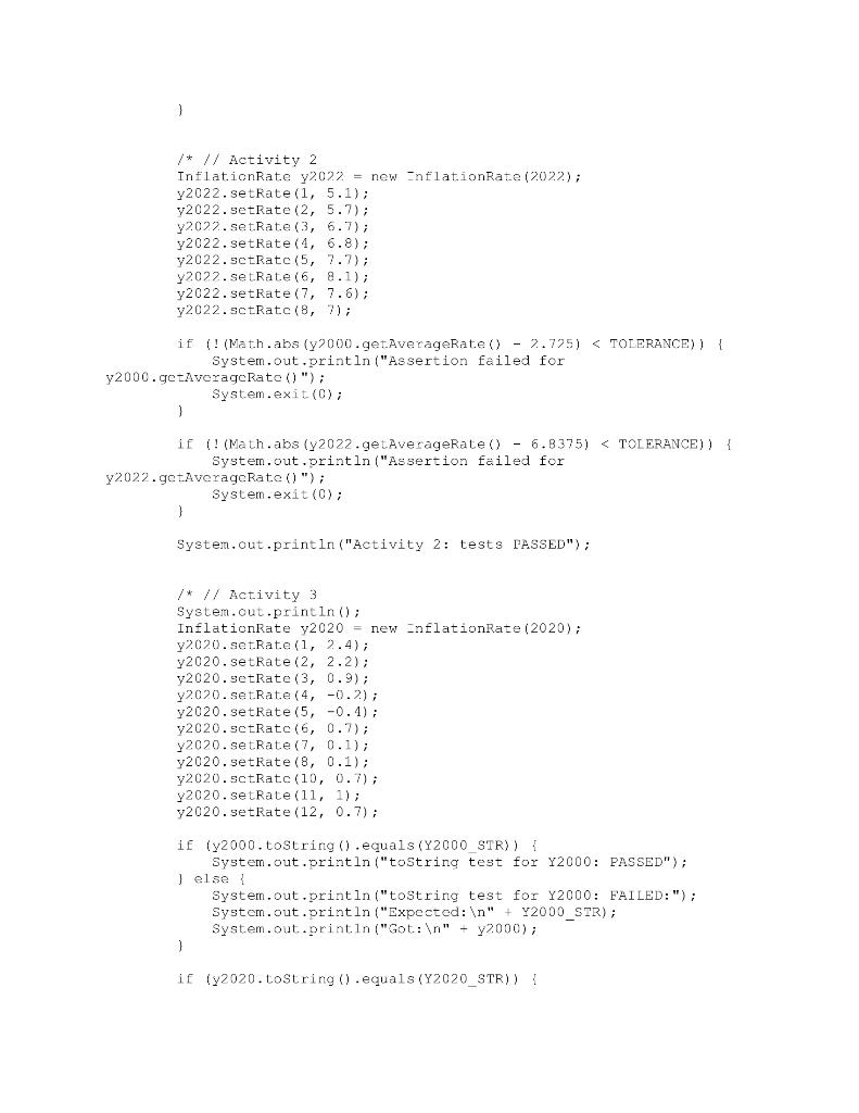 Solved private static final string Y2020_STR = "Ycar: | Chegg.com