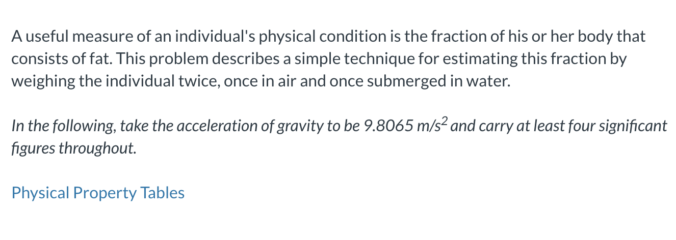 Solved A useful measure of an individual's physical | Chegg.com