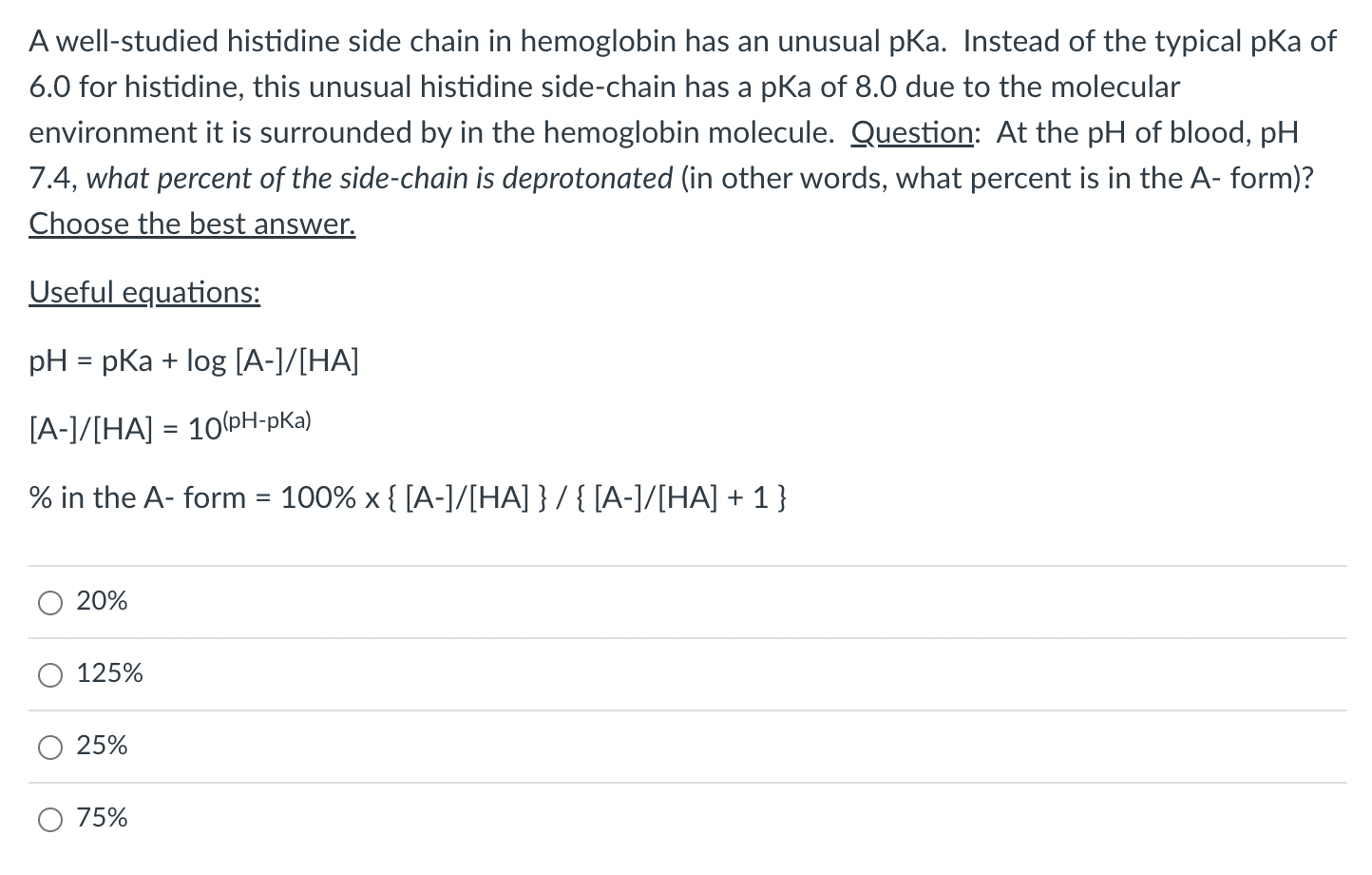 Solved A well-studied histidine side chain in hemoglobin has | Chegg.com