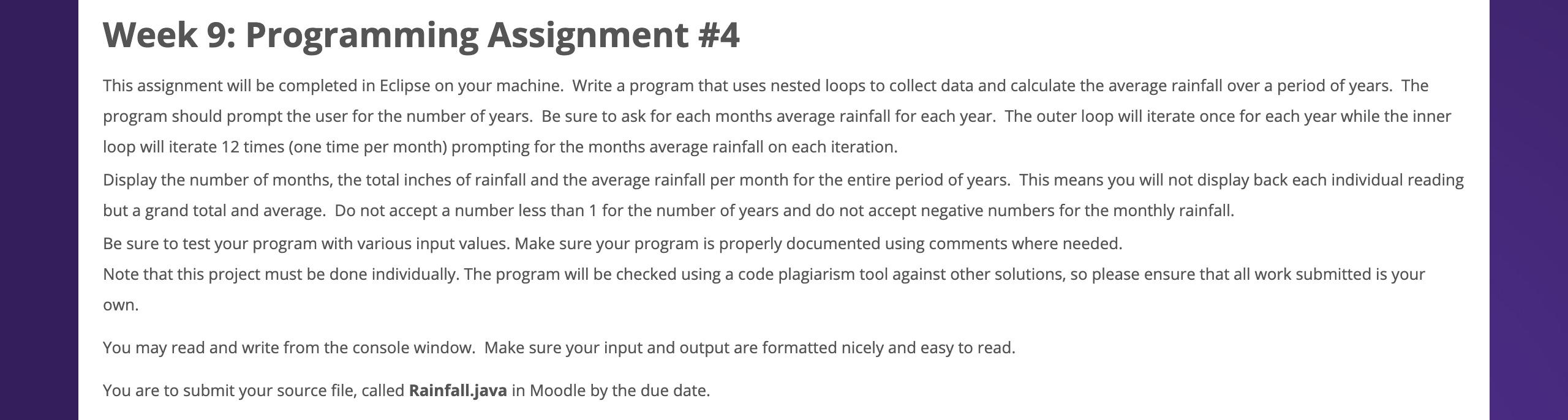 Solved Week 9: Programming Assignment #4 This assignment | Chegg.com