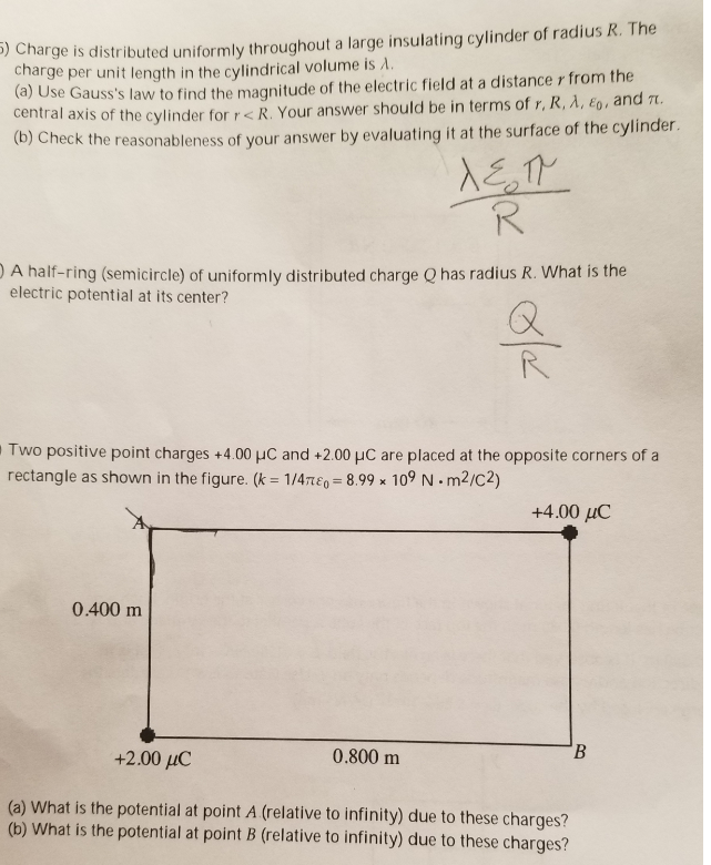 Solved Charge is distributed uniformly throughout a large | Chegg.com