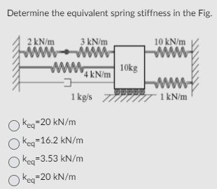 Solved Determine the equivalent spring stiffness in the | Chegg.com