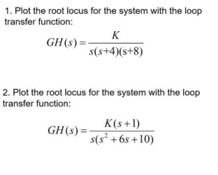Solved 1. Plot the root locus for the system with the loop | Chegg.com
