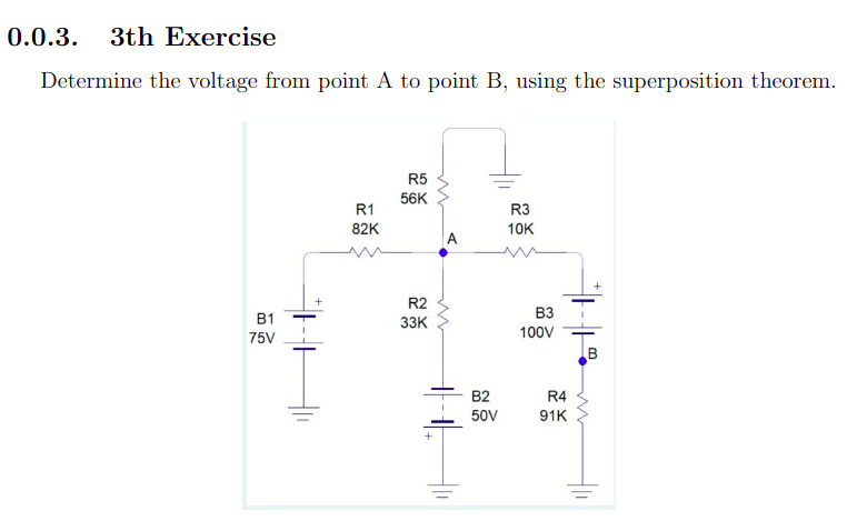 Solved 0.0.3. 3th Exercise Determine the voltage from point | Chegg.com