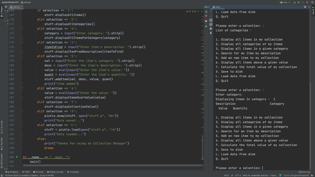 Solved Hi, please help me using PyCharm. I have attached my | Chegg.com