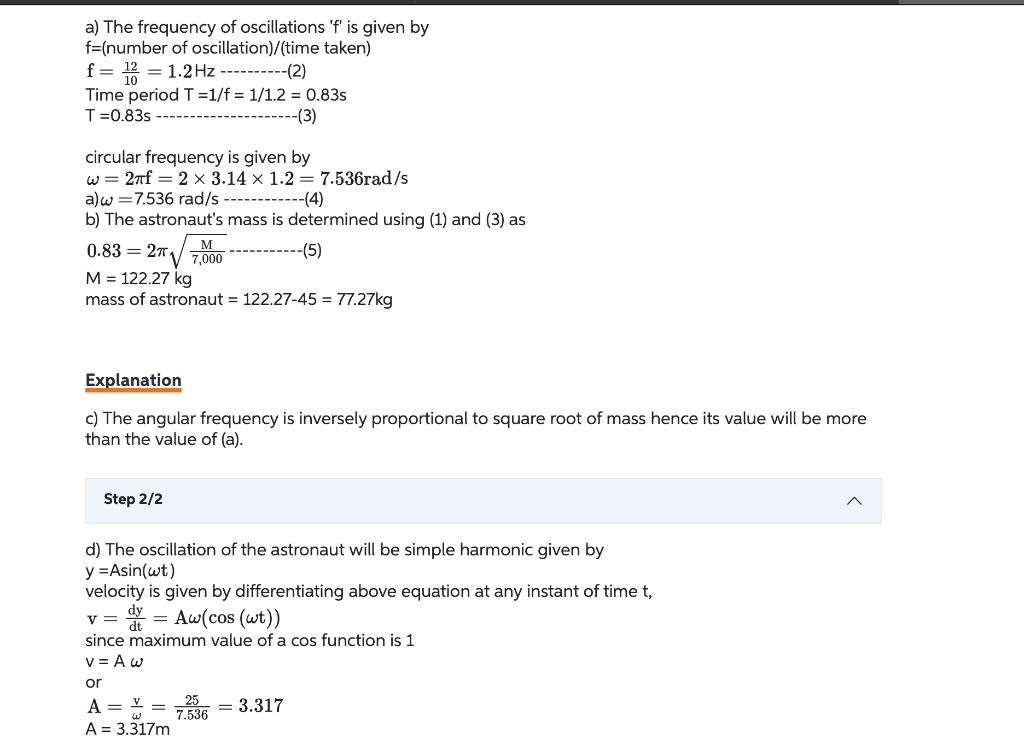Solved Astronauts in space cannot use a regular scale to | Chegg.com
