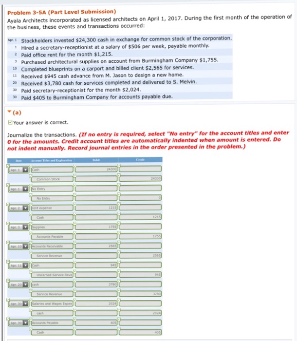 Solved Problem (Part Level Submission) operation of Ayala | Chegg.com