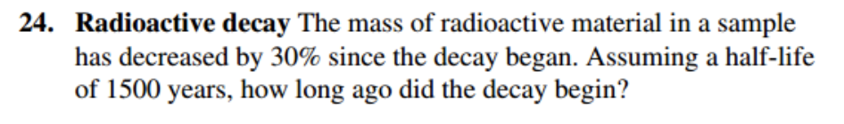 Solved 24. Radioactive decay The mass of radioactive | Chegg.com