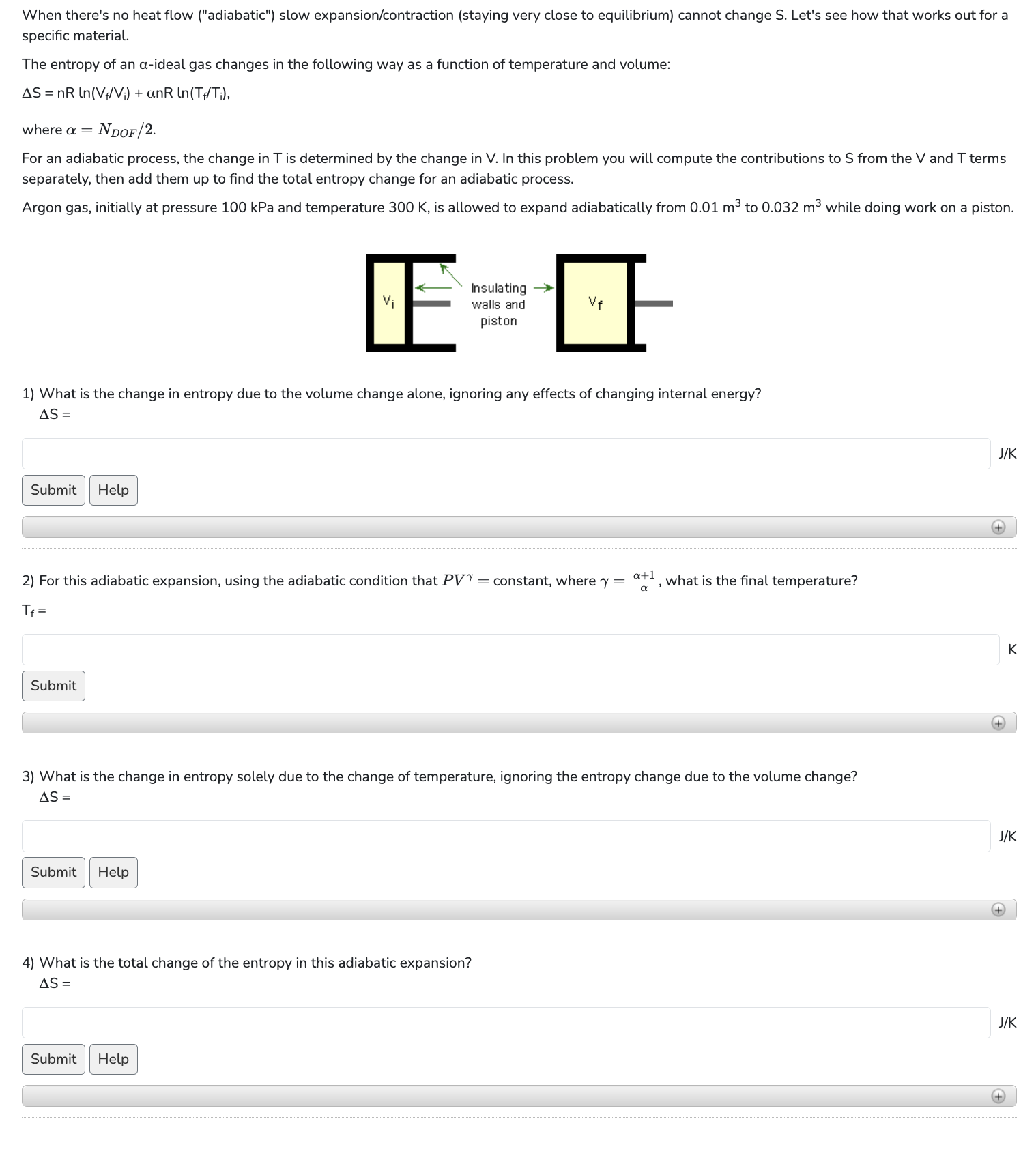 Solved specific material.The entropy of an α-ideal gas | Chegg.com