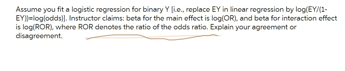 Solved Assume you fit a logistic regression for binary Y | Chegg.com