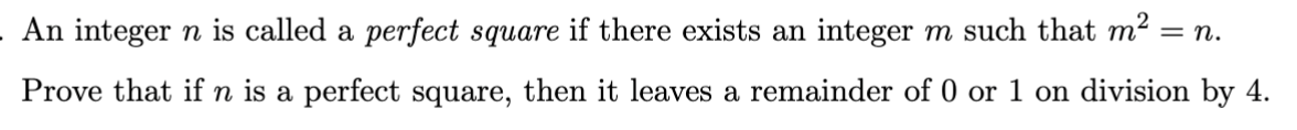 Solved An integer \( ﻿n \) ﻿is called a perfect square if | Chegg.com