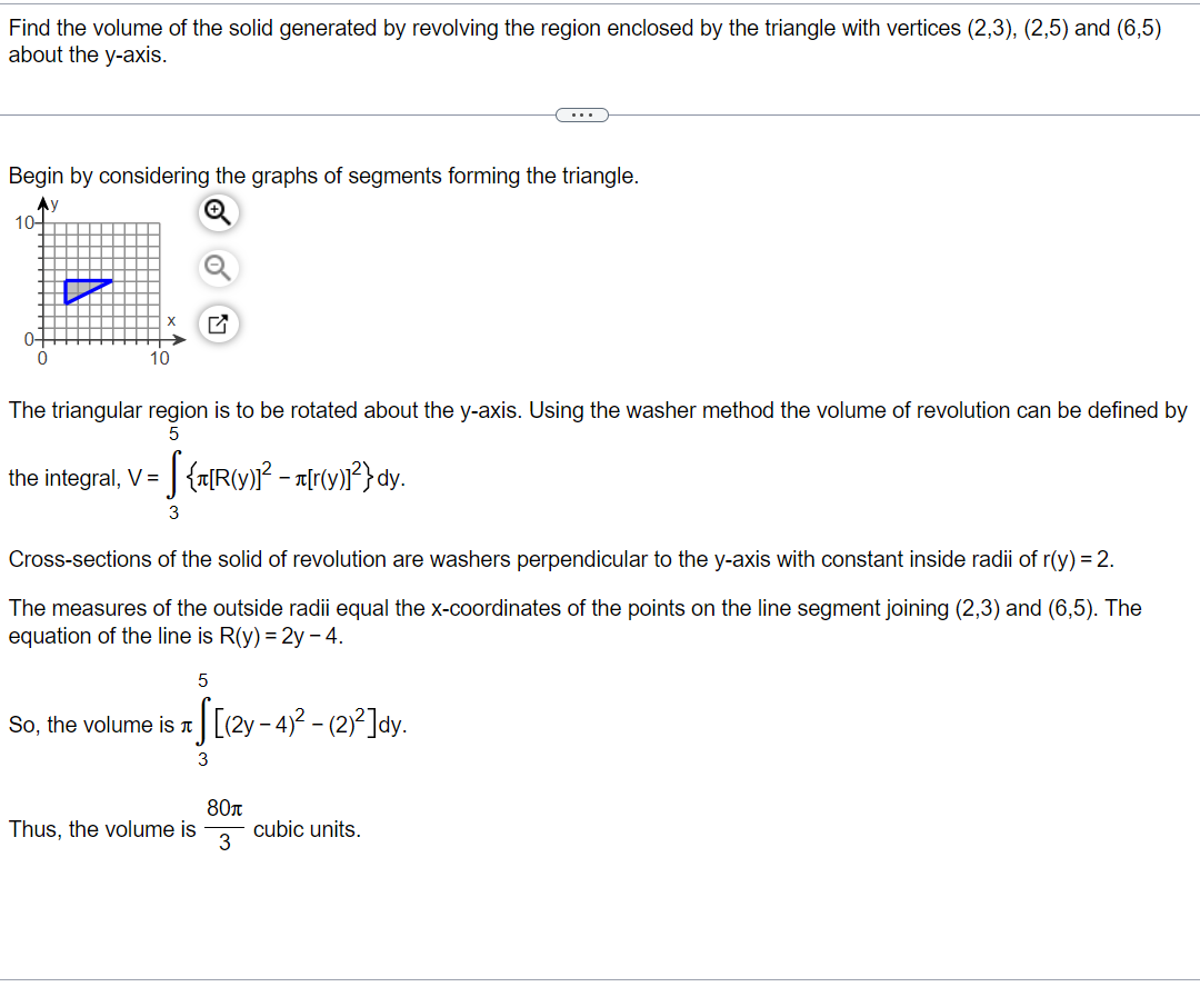 Solved Find the volume of the solid generated by revolving | Chegg.com