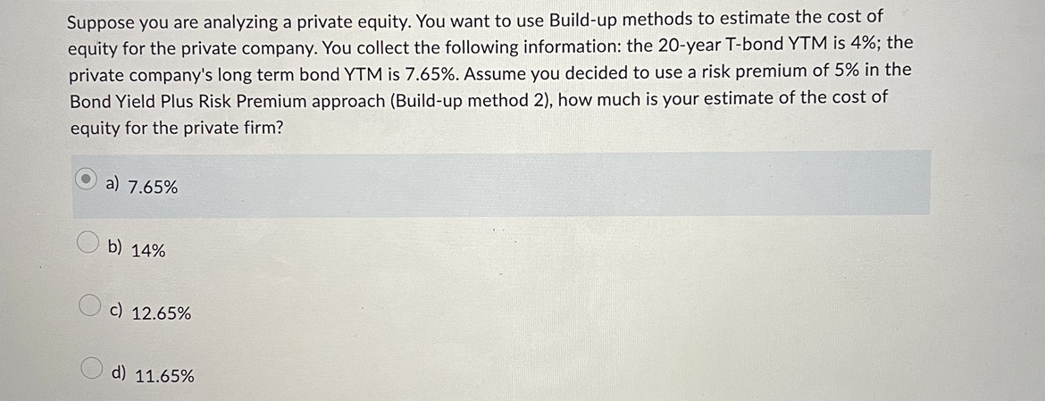 Solved Suppose you are analyzing a private equity. You want | Chegg.com