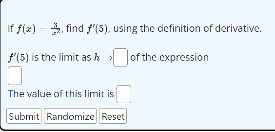 Solved If f(x)=x23, find f′(5), using the definition of | Chegg.com