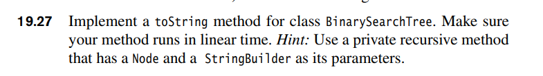 Solved 19.27 Implement a toString method for class | Chegg.com Solved 19.27 Implement a toString method for class | Chegg.com