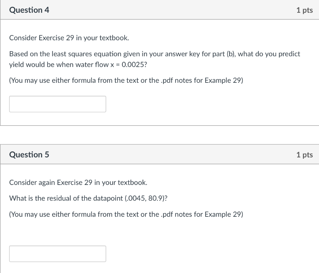 Solved Question 4 1 pts Consider Exercise 29 in your | Chegg.com