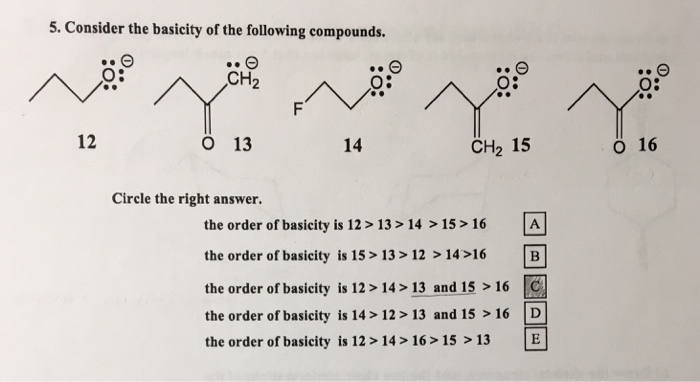 Solved Consider the basicity of the following compounds. | Chegg.com