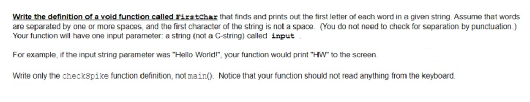 Solved Write the definition of a void function called | Chegg.com
