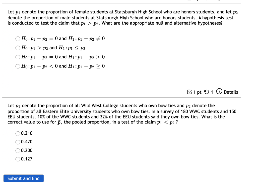 Solved Let pi denote the proportion of female students at | Chegg.com