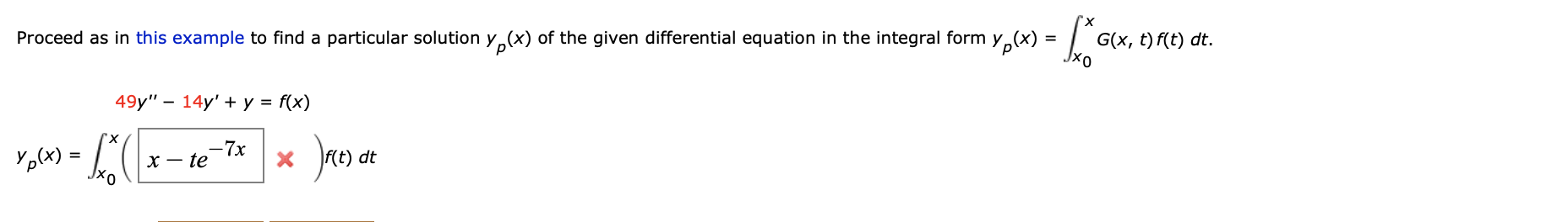 Solved Proceed as in this example to find a particular | Chegg.com
