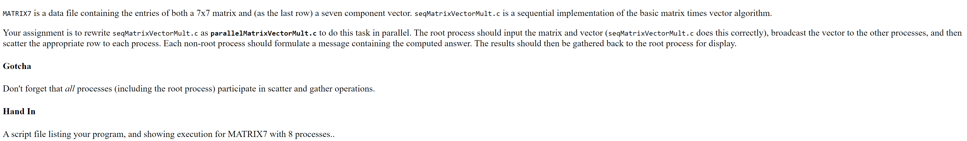 Solved Use Openmpi To Perform Matrix Vector Multiplication
