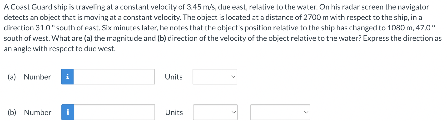 Solved A Coast Guard ship is traveling at a constant | Chegg.com