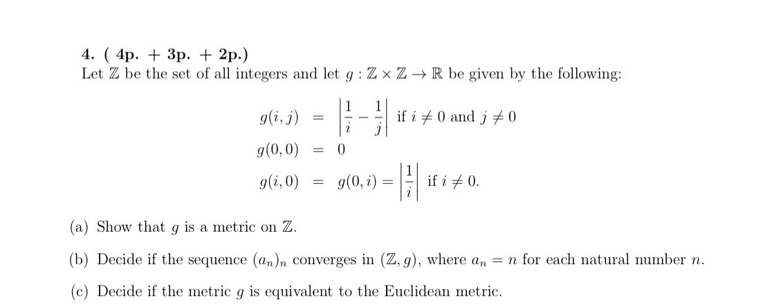 Solved 4. (4p.+3p.+2p. Let Z be the set of all integers and | Chegg.com