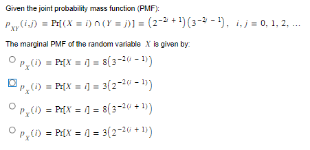 Solved Given the joint probability mass function (PMF): | Chegg.com