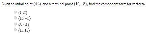 Solved Given an initial point (5,3) and a terminal point | Chegg.com