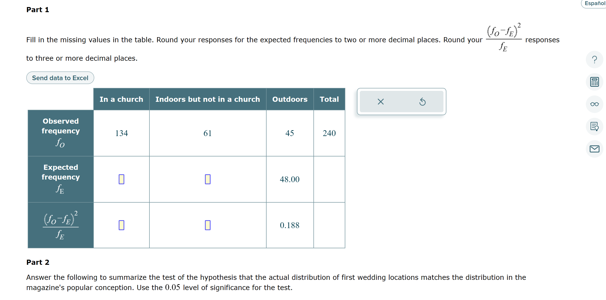 Solved Fill in the missing values in the table. Round your | Chegg.com