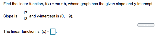 Solved Find the linear function, f(x) = = mx +b, whose graph | Chegg.com