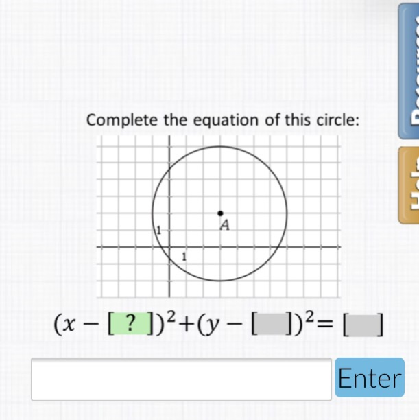Solved Complete the equation of this circle: Enter | Chegg.com
