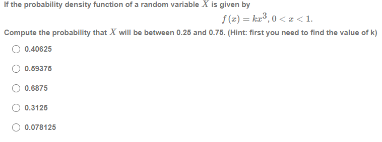 Solved If the probability density function of a random | Chegg.com