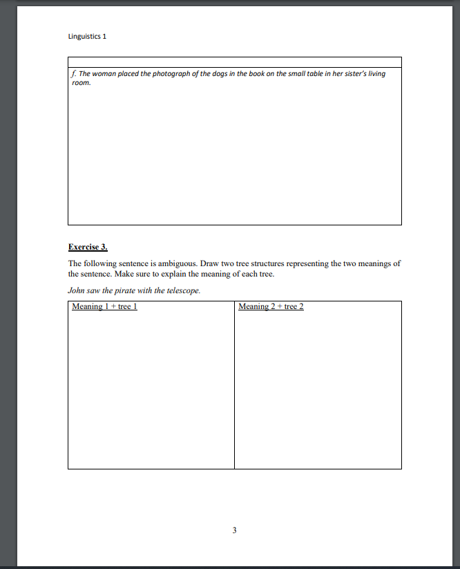 Exercise 1 Draw the tree structure for the following | Chegg.com