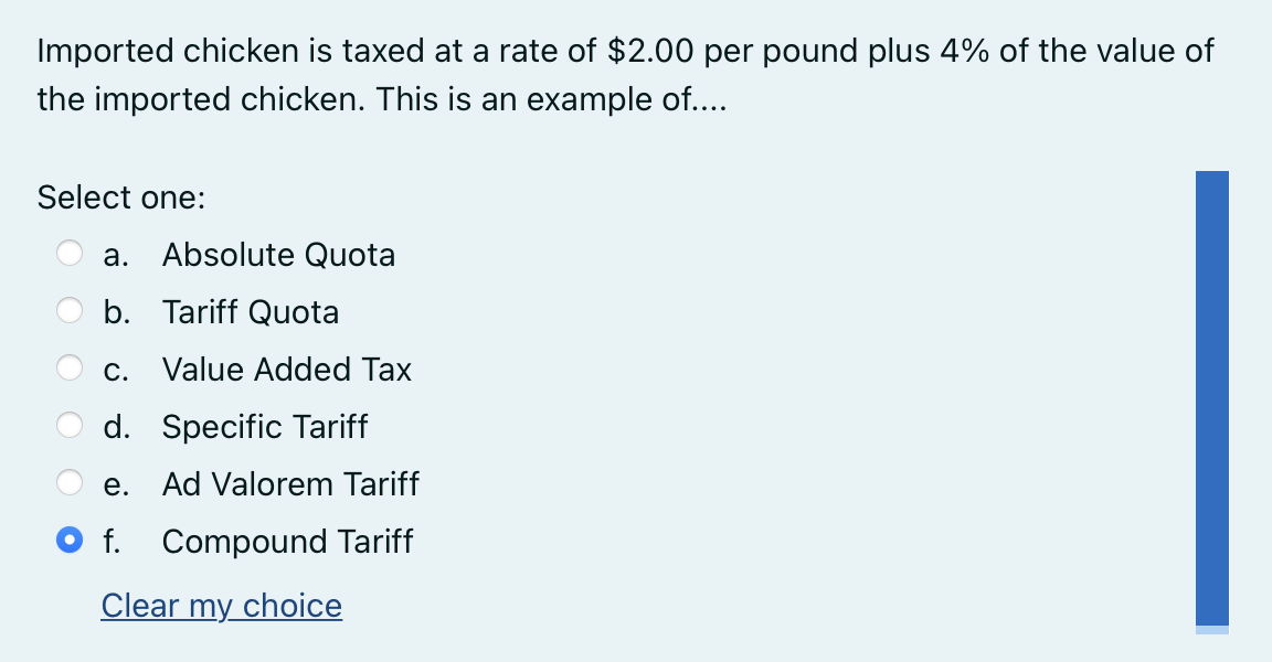 Solved Imported chicken is taxed at a rate of $2.00 per | Chegg.com