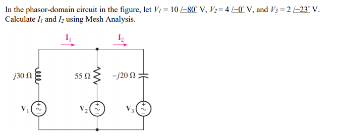 Solved In the phasor-domain circuit in the figure, let V= 10 | Chegg.com